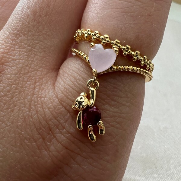 Teddy Bear Ring - Etsy