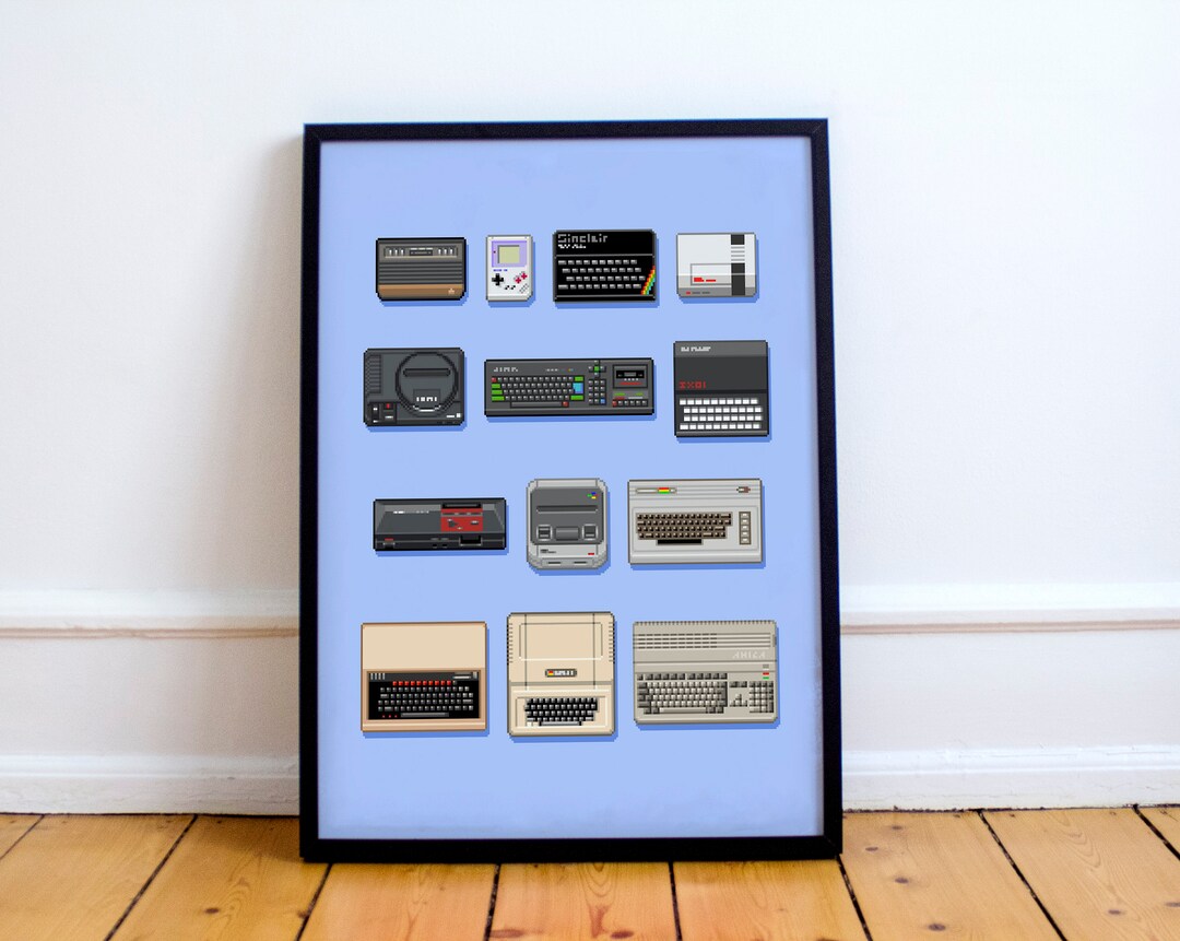 Retro Gaming Systems Pixel Art Print: Classic Consoles - Etsy UK
