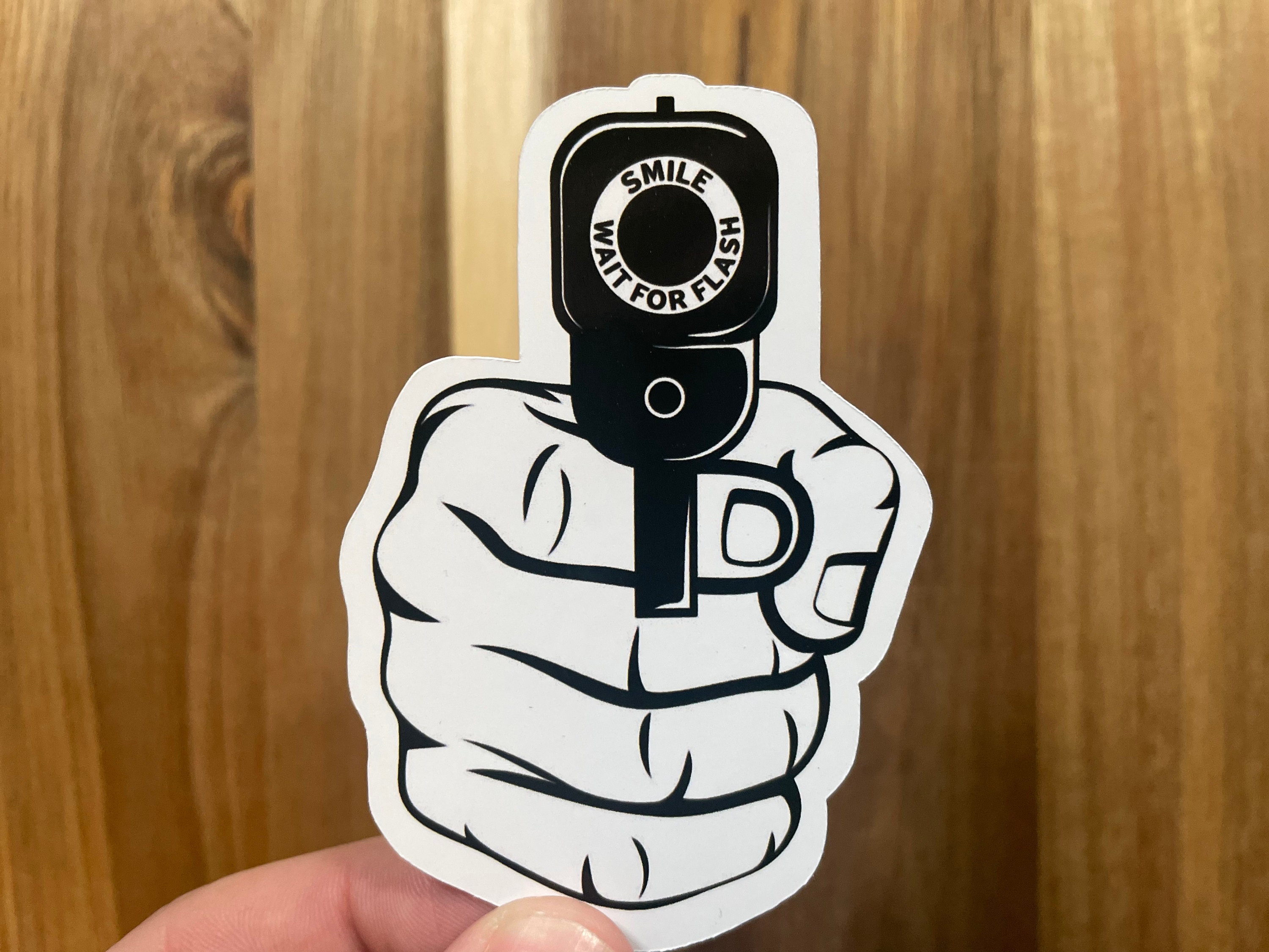 Funny Gun Sticker Wait for Flash Sticker - Etsy