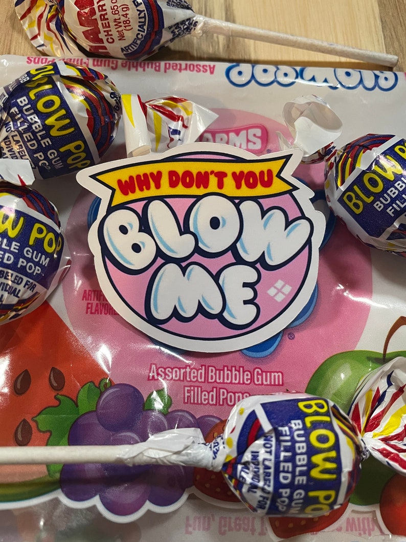 Blow Me Sticker Bubble Gum Sticker Funny - Bundle Pack - Etsy
