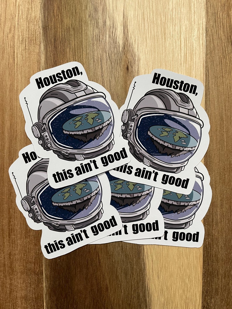 Flat Earth Sticker Funny Astronaut Sticker - Sticker Bundle - Etsy