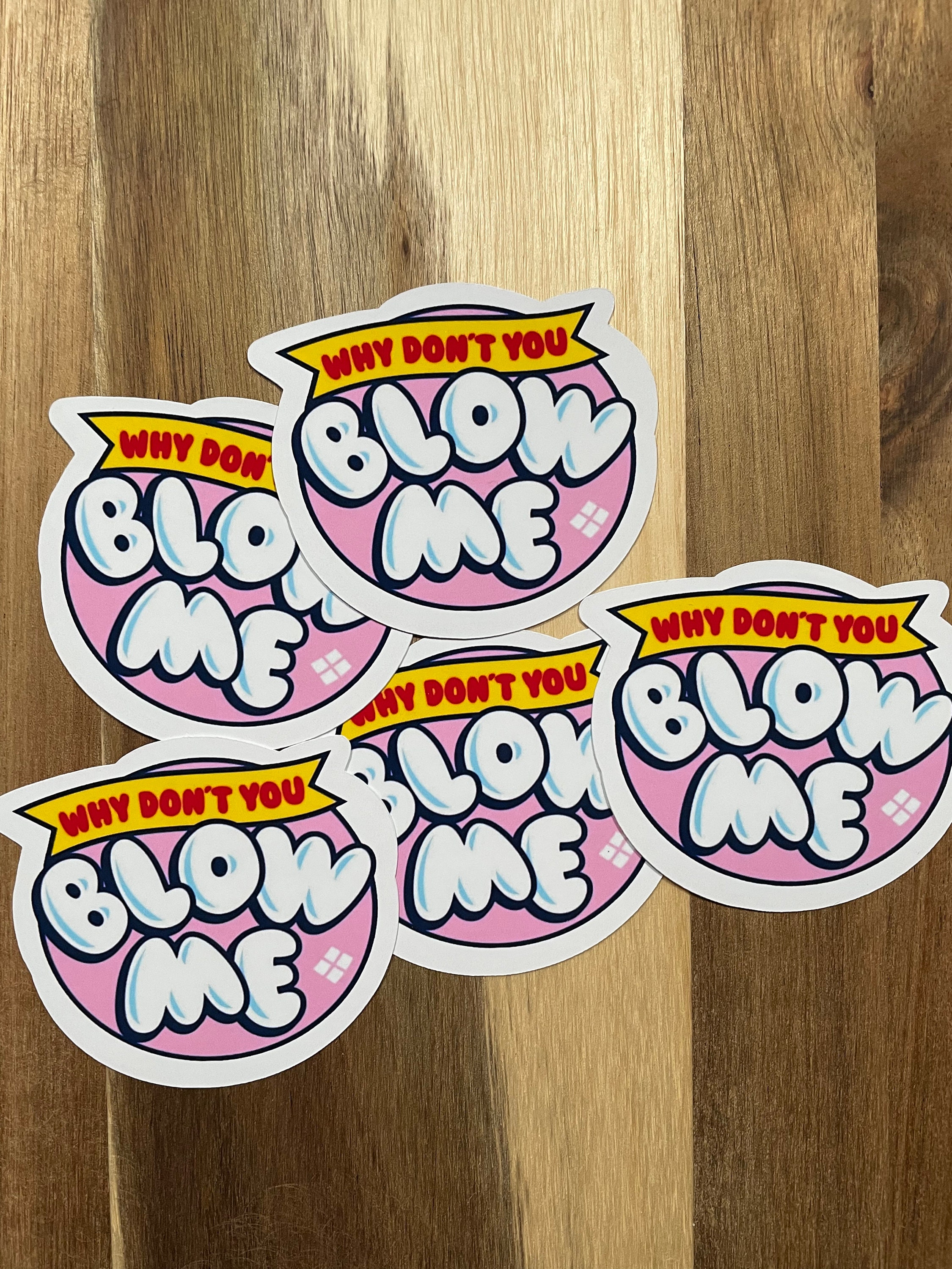 Blow Me Sticker Bubble Gum Sticker Funny - Bundle Pack - Etsy