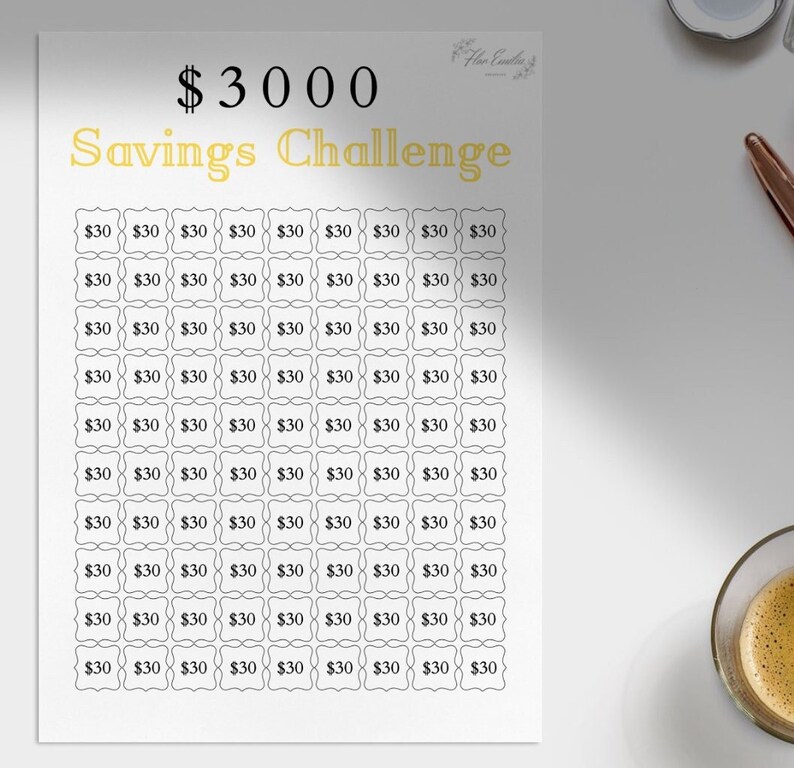 3,000 Savings Challenge - Etsy