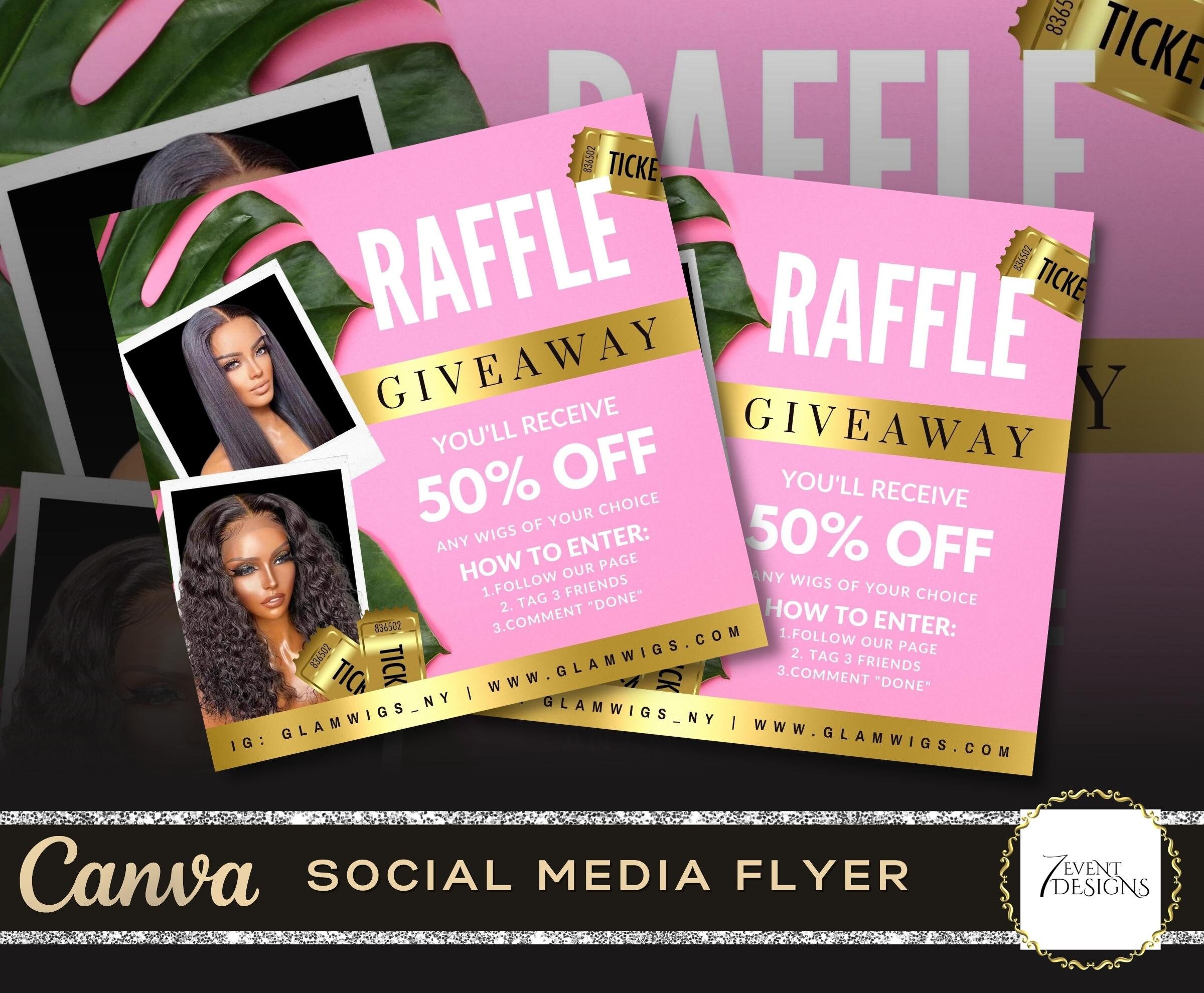 Stationery Hair Bundle Social Media Raffle Wig DIY Instagram Raffle ...