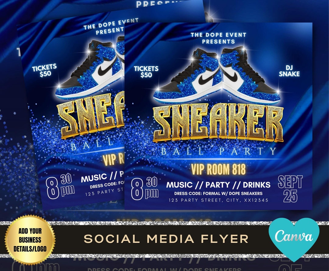 SNEAKER BALL PARTY Flyer Sneaker Gala Soiree Invitation Etsy