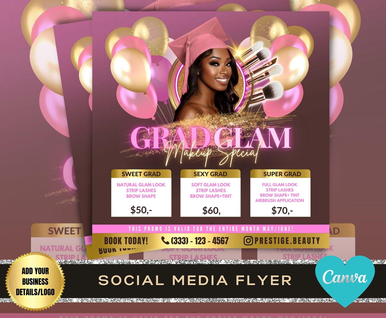 MAKEUP FLYER Graduation Makeup Special Flyer Social Media - Etsy