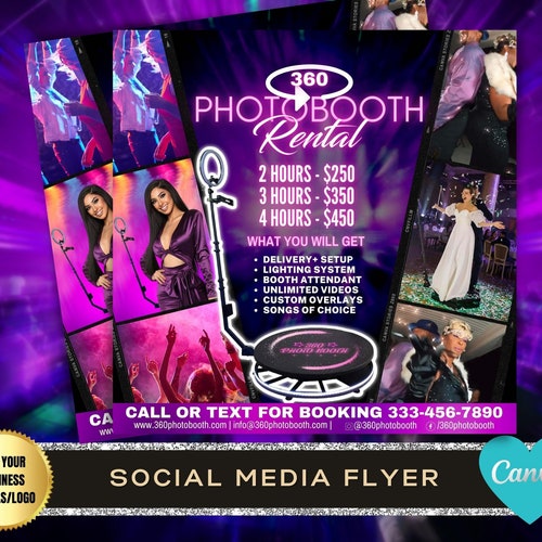 360-photo-booth-social-media-flyer-360-photo-booth-etsy
