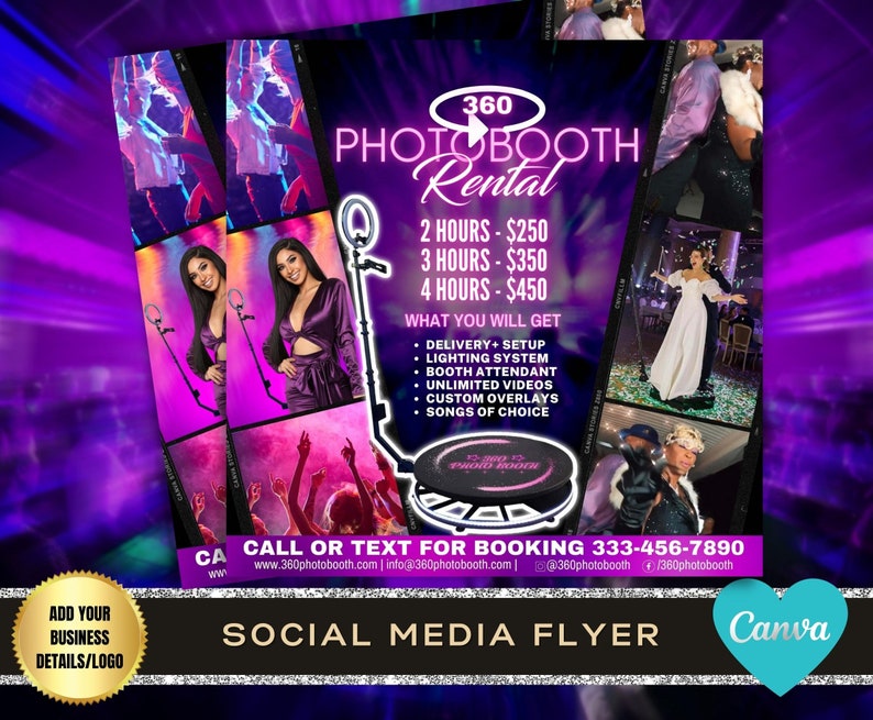 360-photo-booth-flyer-spin-camera-booth-flyer-social-media-etsy-uk