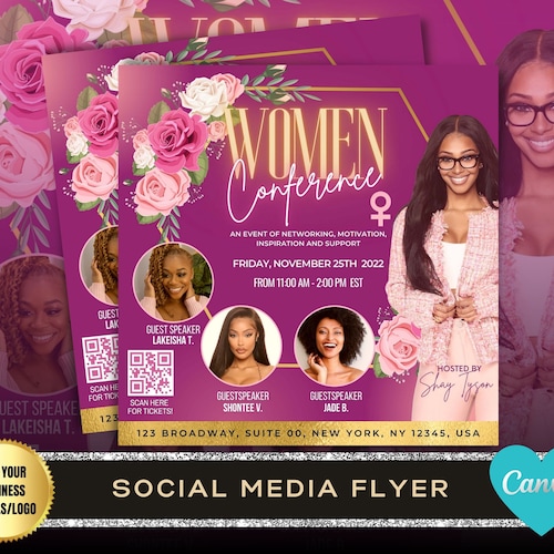 Women's Conference Event Flyer and Social Media Bundle - Etsy