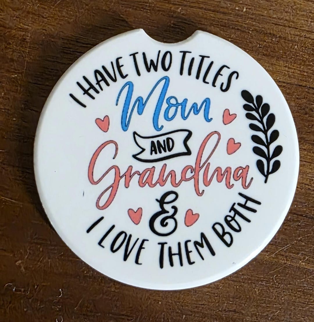 Mom and Grandma Ceramic Stone Car Coasters Set of 2 - Etsy
