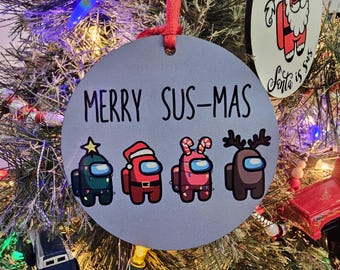 Among Us Merry Sus-mas Christmas Ornament, Among Us Gift Ideas, Among ...