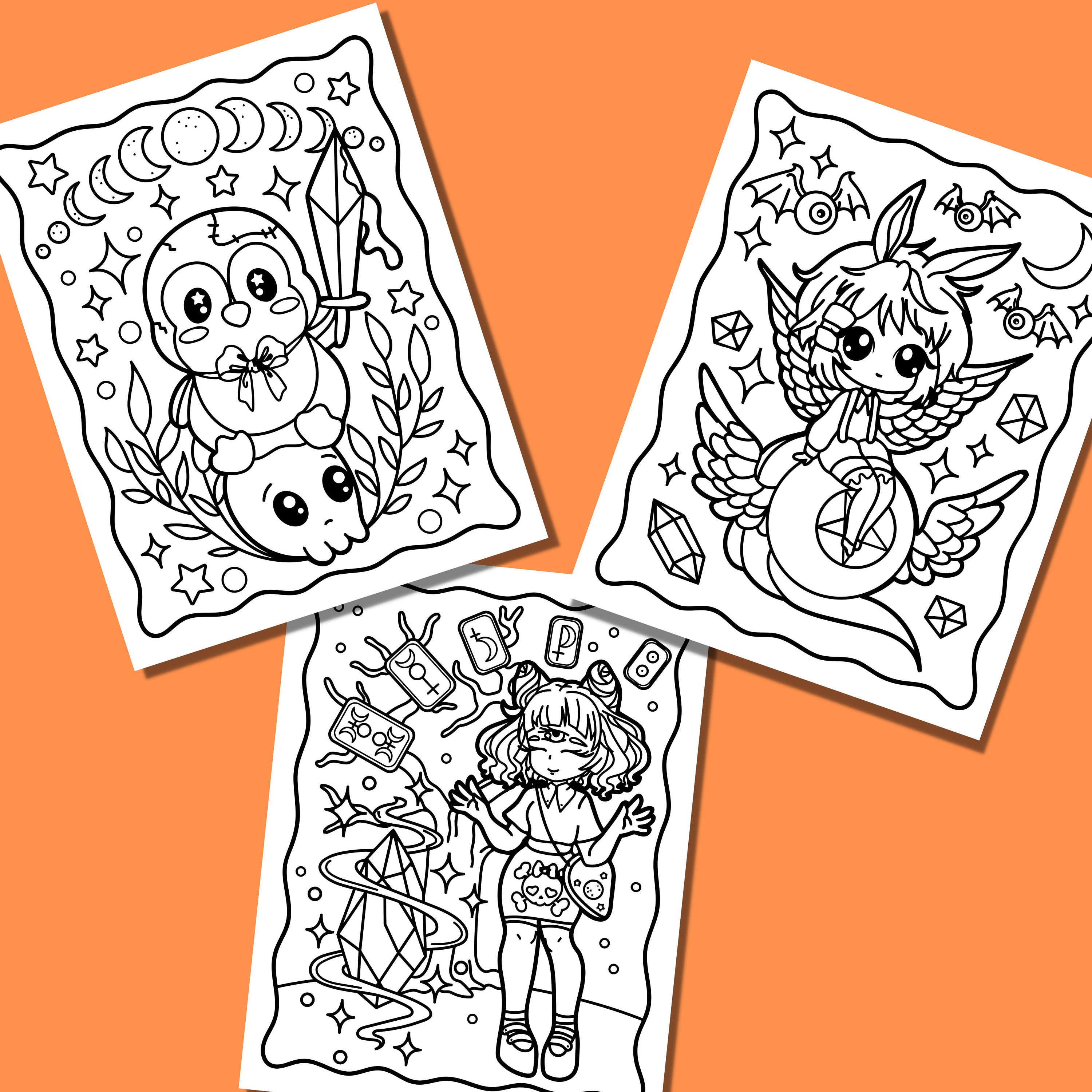 Cute and Creepy Halloween Coloring Pages for Children Kids - Etsy