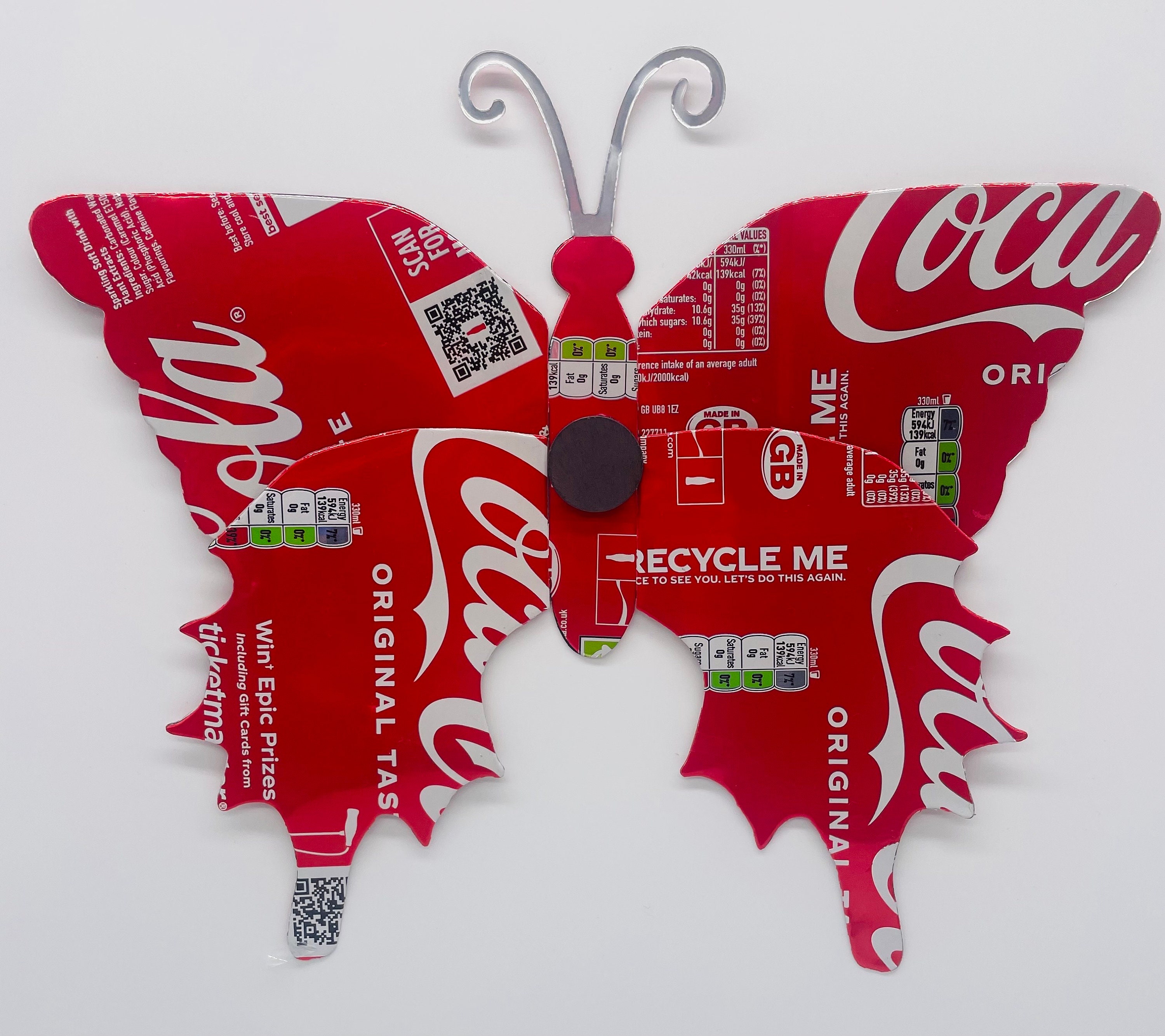 Coca Cola Recycled Aluminum Can Butterfly - Etsy