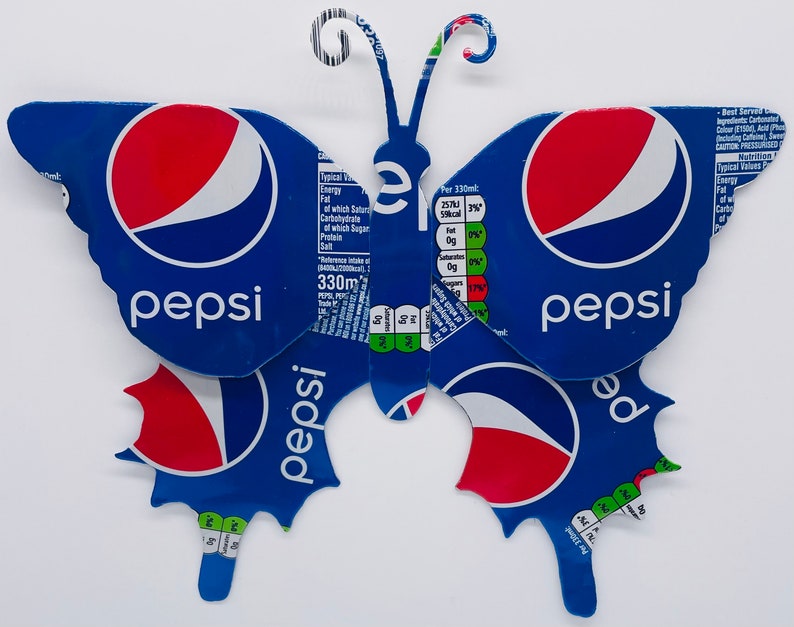 Pepsi Recycled Aluminum Can Butterfly - Etsy