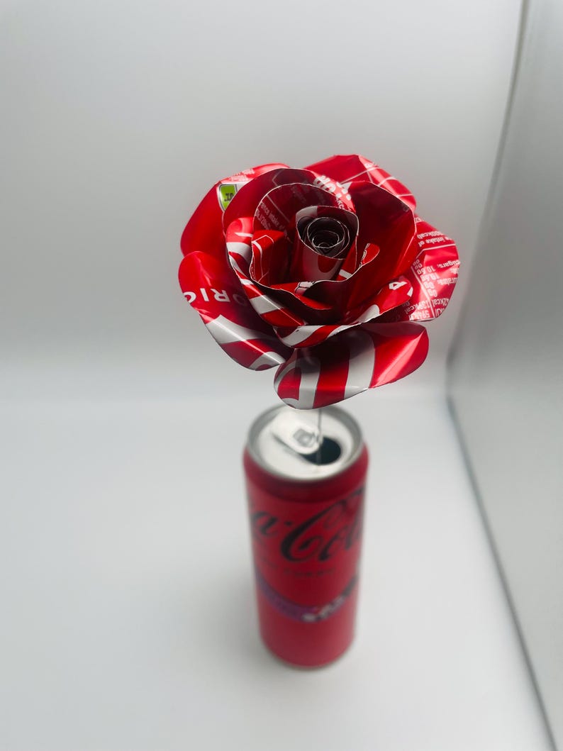 Coca Cola Recycled Aluminum Can Rose - Etsy