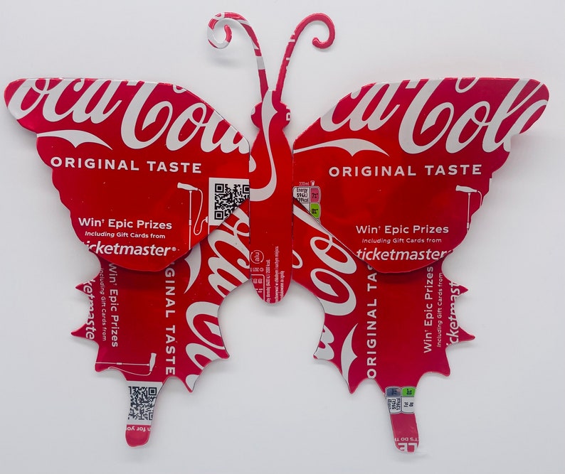 Coca Cola Recycled Aluminum Can Butterfly - Etsy
