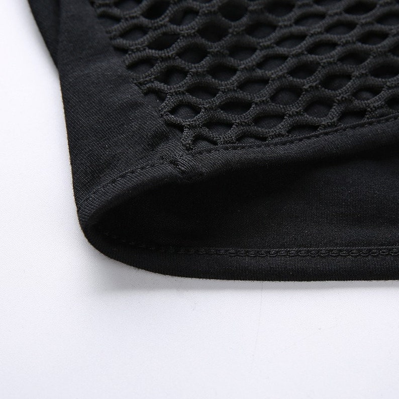 Fishnet Transparent Black Crop Top Backless Crop Top - Etsy