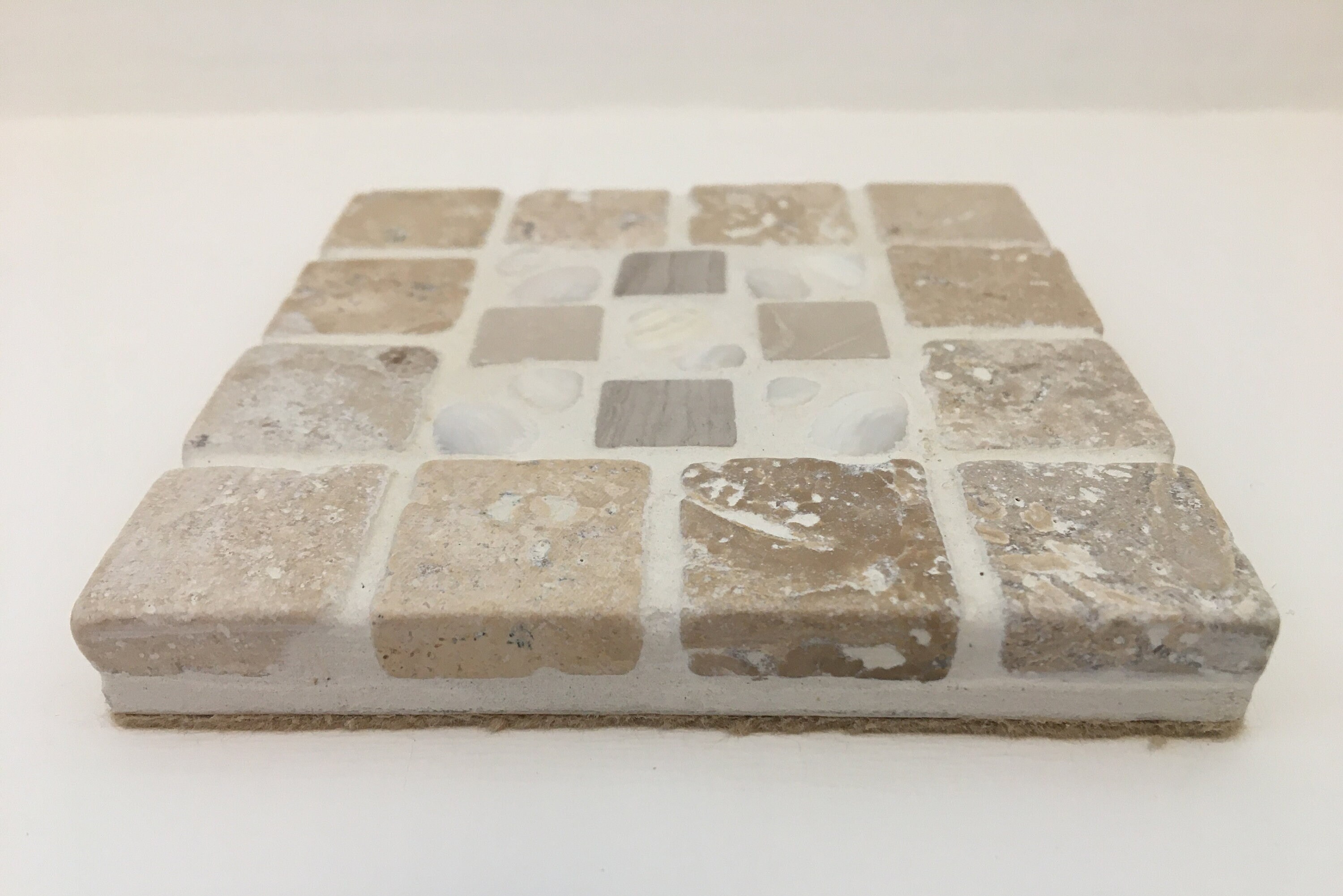 Set of Four Mosaic Ceramic Coasters Handmade in Cornwall With Tiny Sea ...