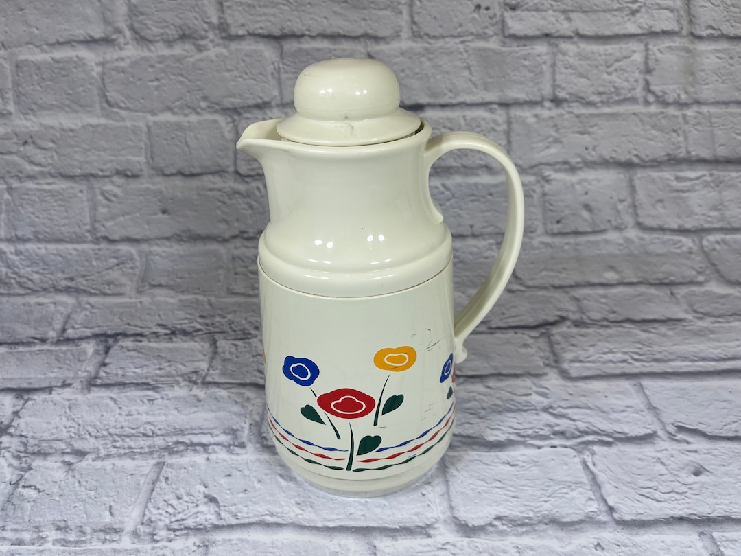 Vintage Phoenix Insulated Coffee Carafe With Colourful Flower Graphic ...