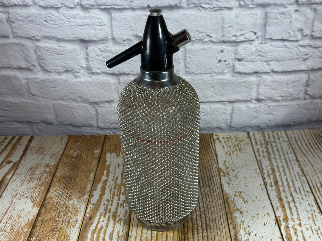 Vintage Retro Glass Seltzer Syphon Bottle With With Metal Mesh - Etsy