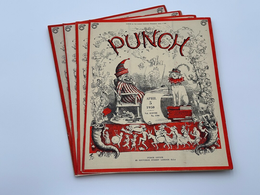 Set of Four Vintage 1950 Punch Magazines From England - Etsy