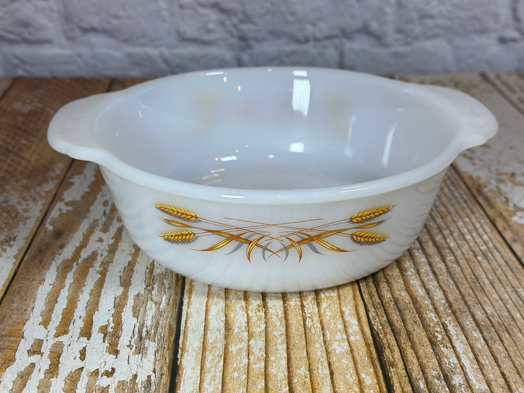 Vintage Fire King Wheat Pattern 8.5" Round One Quart Casserole Dish - Etsy
