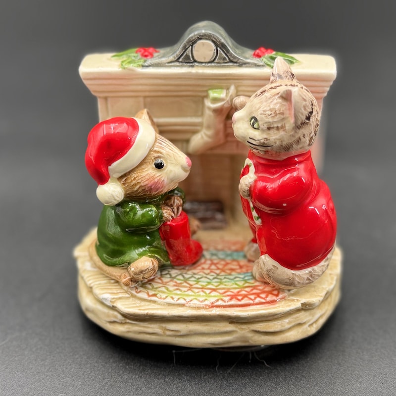 Ceramic Music Box Cat - Etsy UK