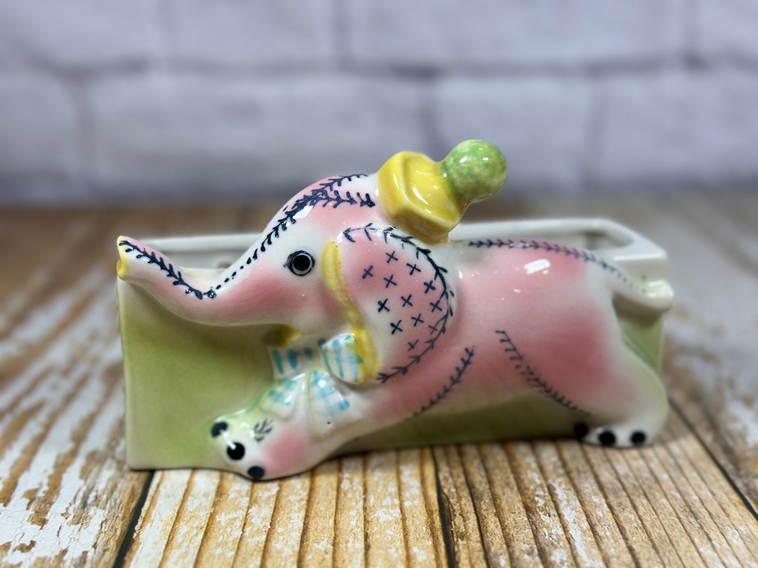 Vintage Made in Japan Ceramic Baby Elephant Planter - Etsy