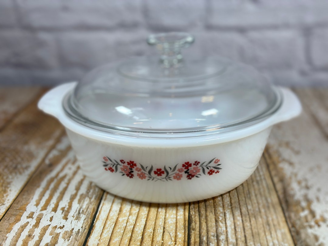 Vintage Fire King Primrose Floral Casserole Dish With Lid - 1960s - Etsy