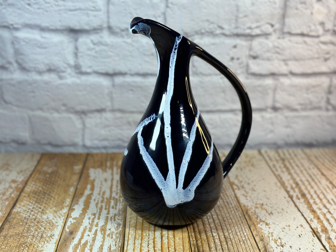 Rare Vintage Cobalt Granite Drip Blue Mountain Pottery Jug 11" Tall - Etsy