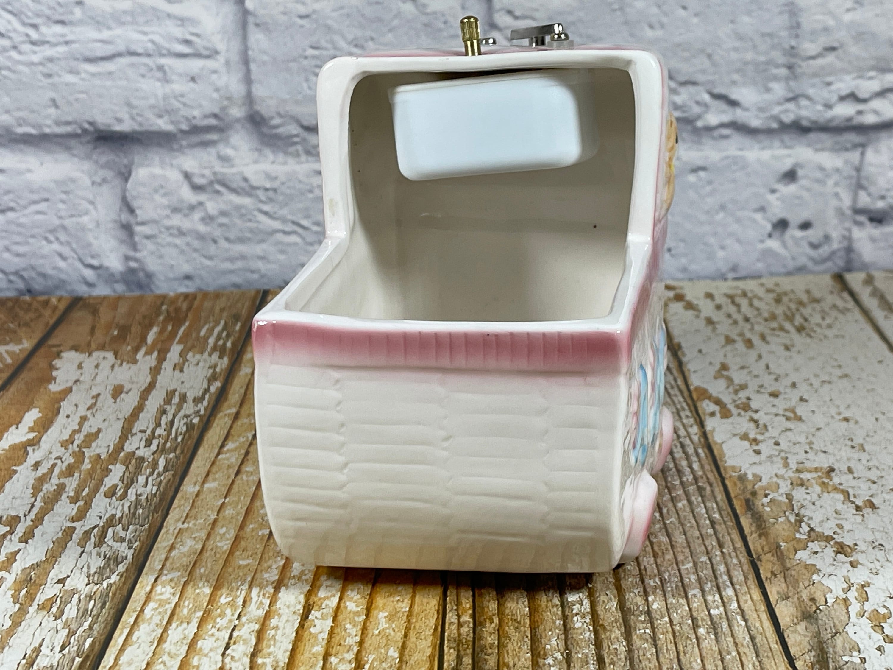 Vintage Ceramic Music Box Planter Shaped Like a Bit Baby's - Etsy