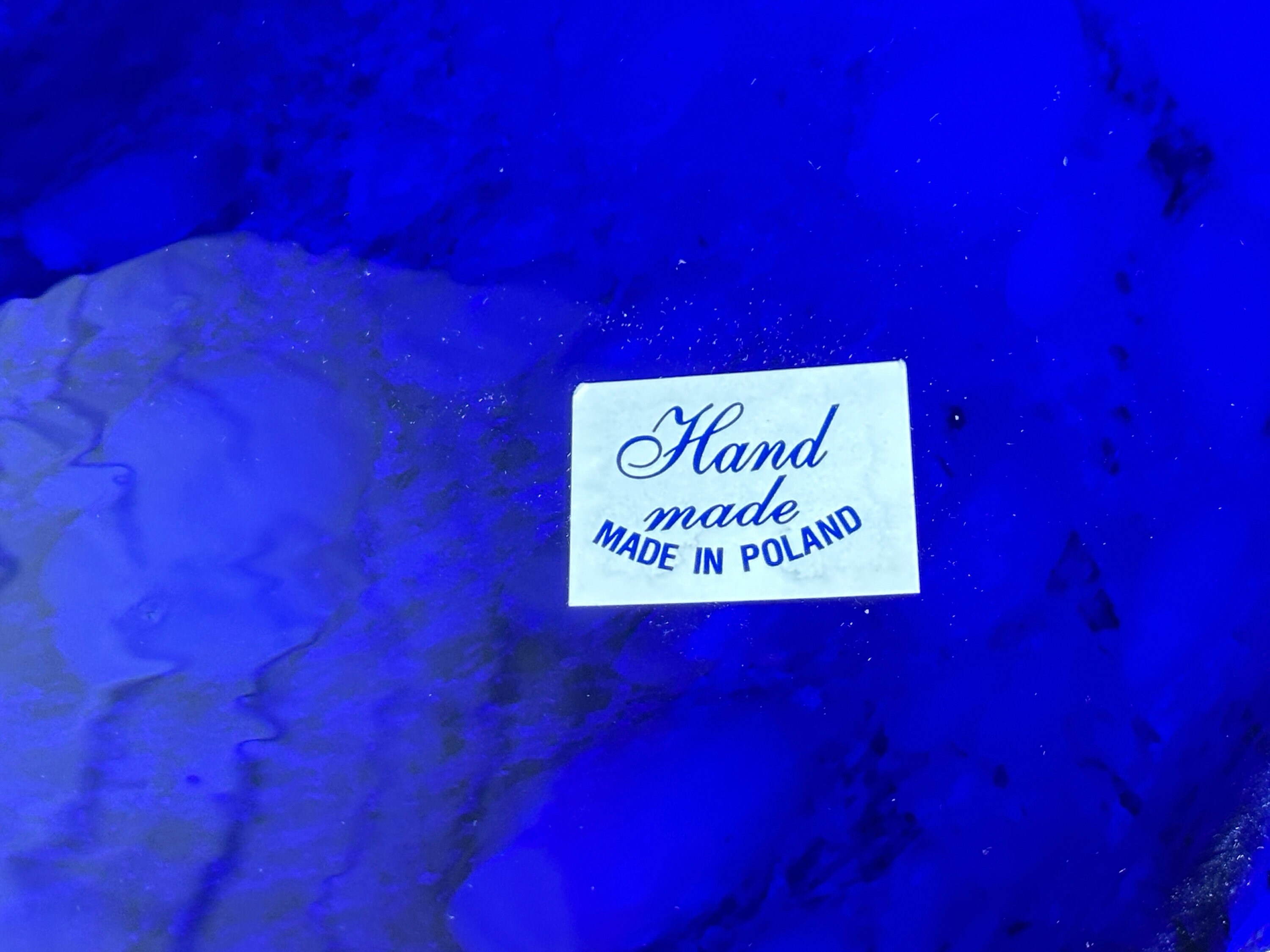 Large Vintage Blue Sea Shell Shape Polish Art Glass Bowl 17 Long - Etsy