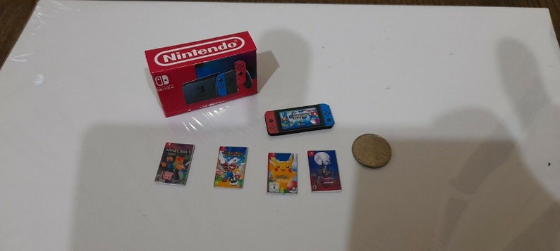 Dolls House Miniature Nintendo Switch Console 4 Games and Box - Etsy