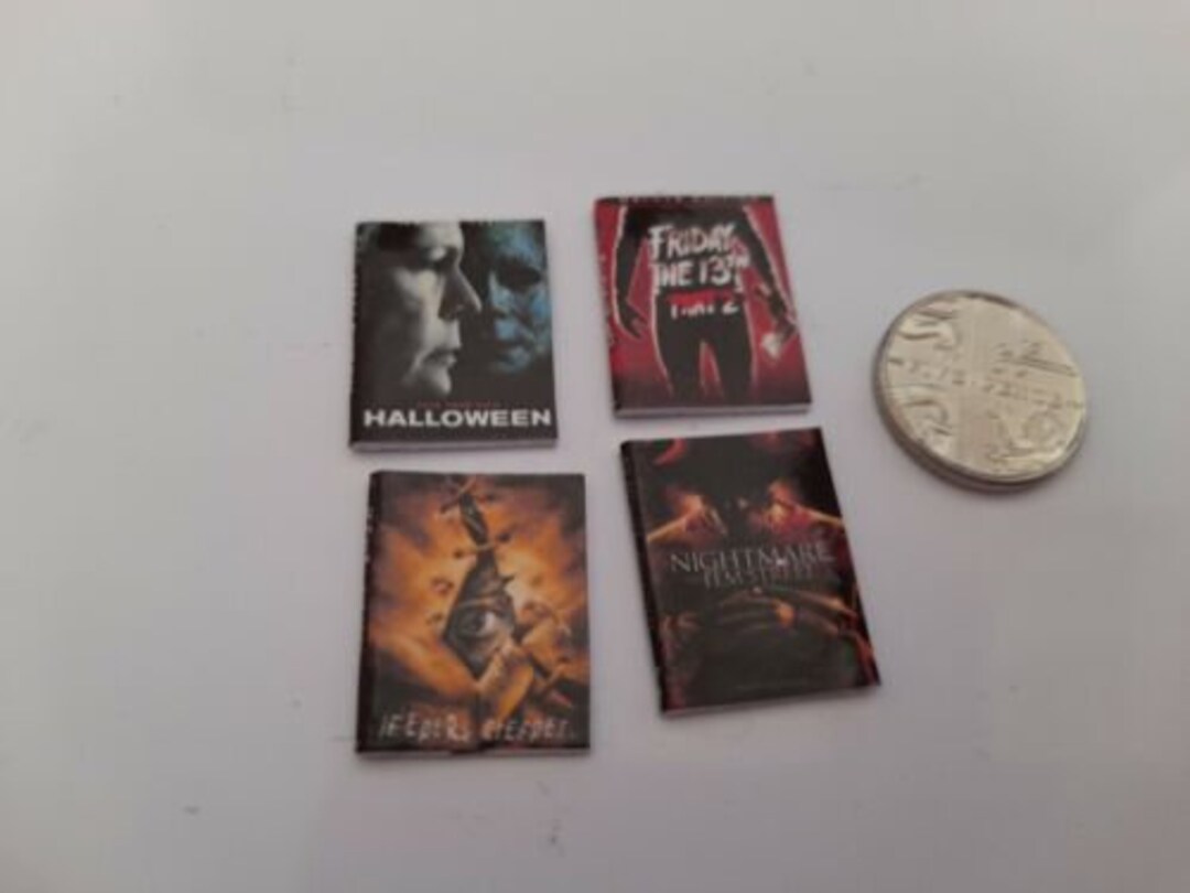 Dolls House Miniature 1/12th Scale Horror Dvds Movies X4 - Etsy