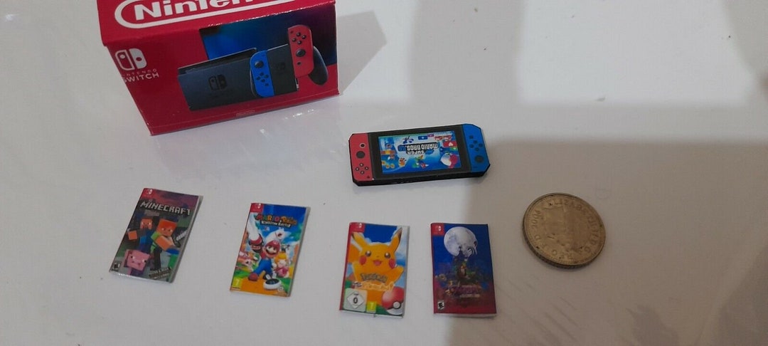 Dolls House Miniature Nintendo Switch Console 4 Games and Box - Etsy