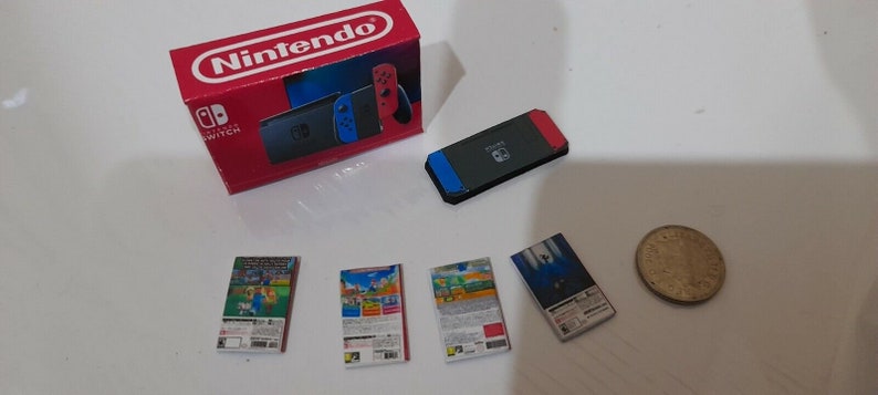 Dolls House Miniature Nintendo Switch Console 4 Games and Box - Etsy