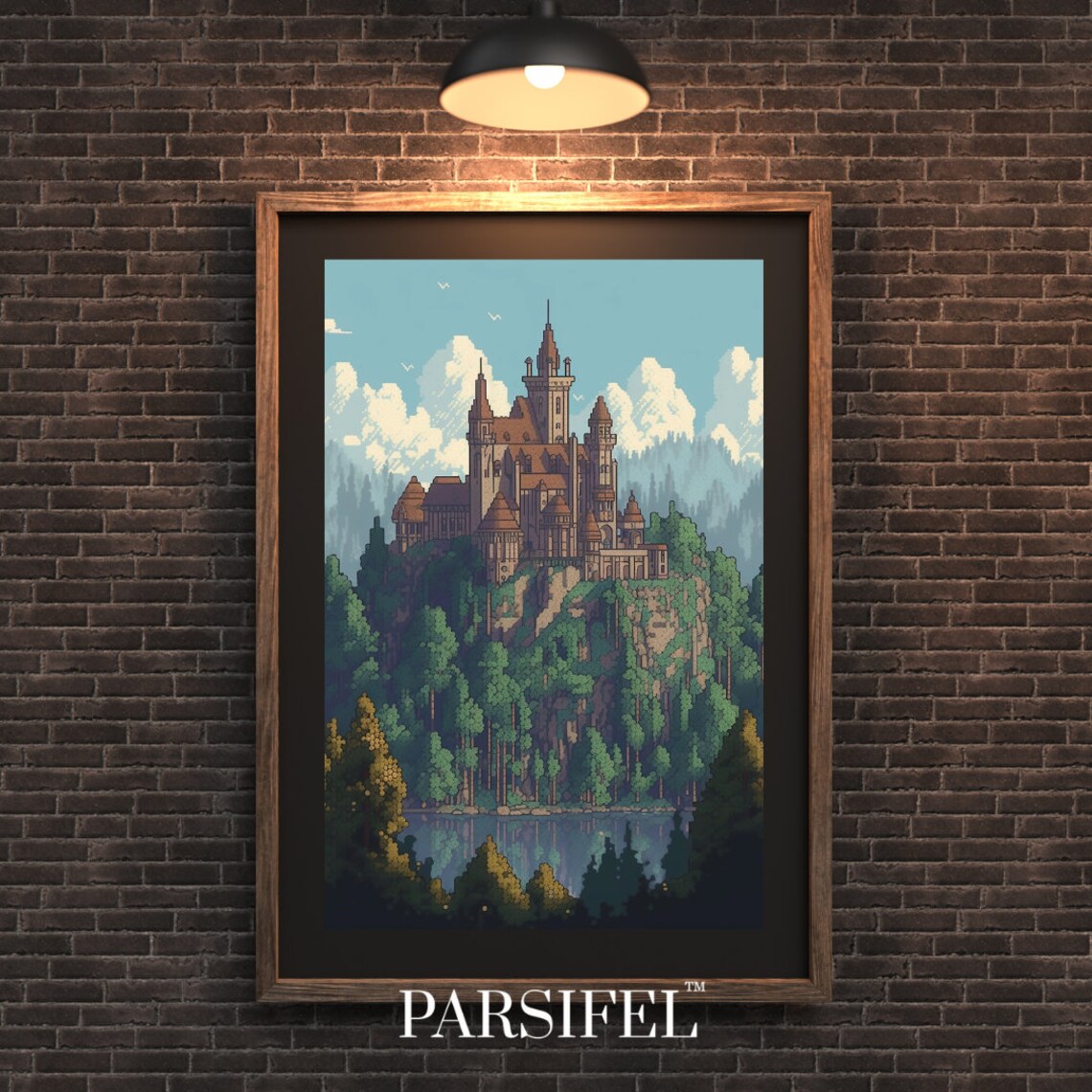 Medieval Castle 8-bit Style Wall Art Print, Digital Print, Medieval ...