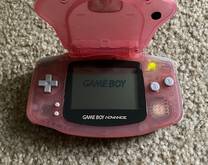 Nintendo Game Boy Advance Clear Pink Console + Light Accessory - No Box ...
