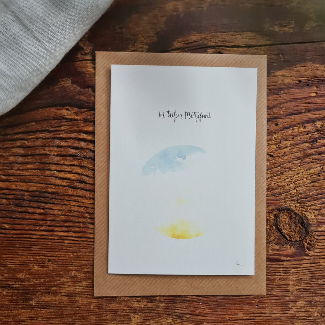Mourning Card Sunrise A6 Folding Card Condolence Card Sympathy - Etsy