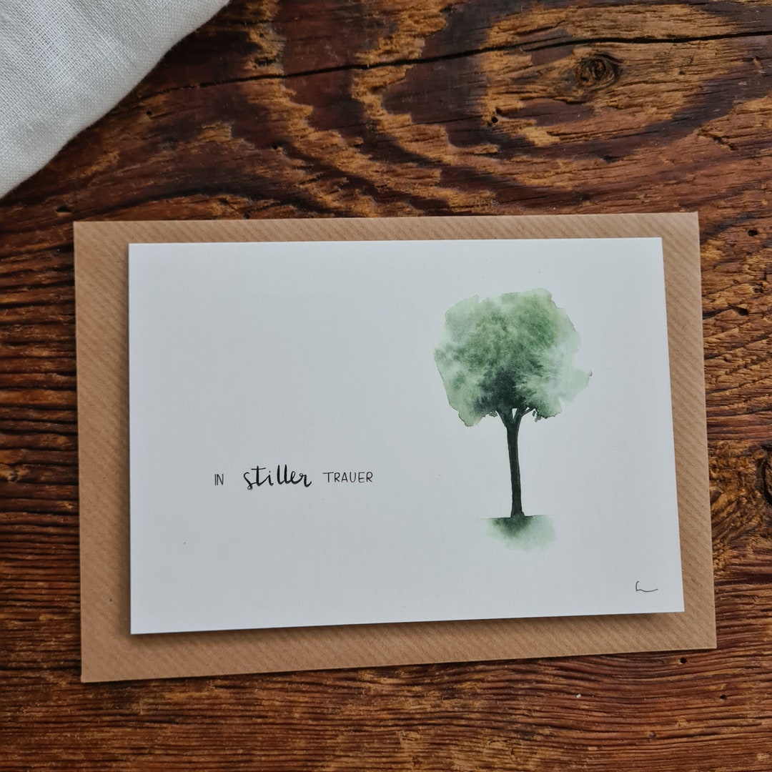 Condolence Card Folding Card Sympathy Mourning A6 Watercolor Painted ...