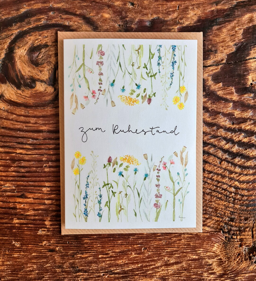 For Retirement Folding Card Floral A6 Watercolor Painted Folding Card ...