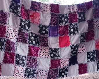 Pink Rag Quilt | Etsy