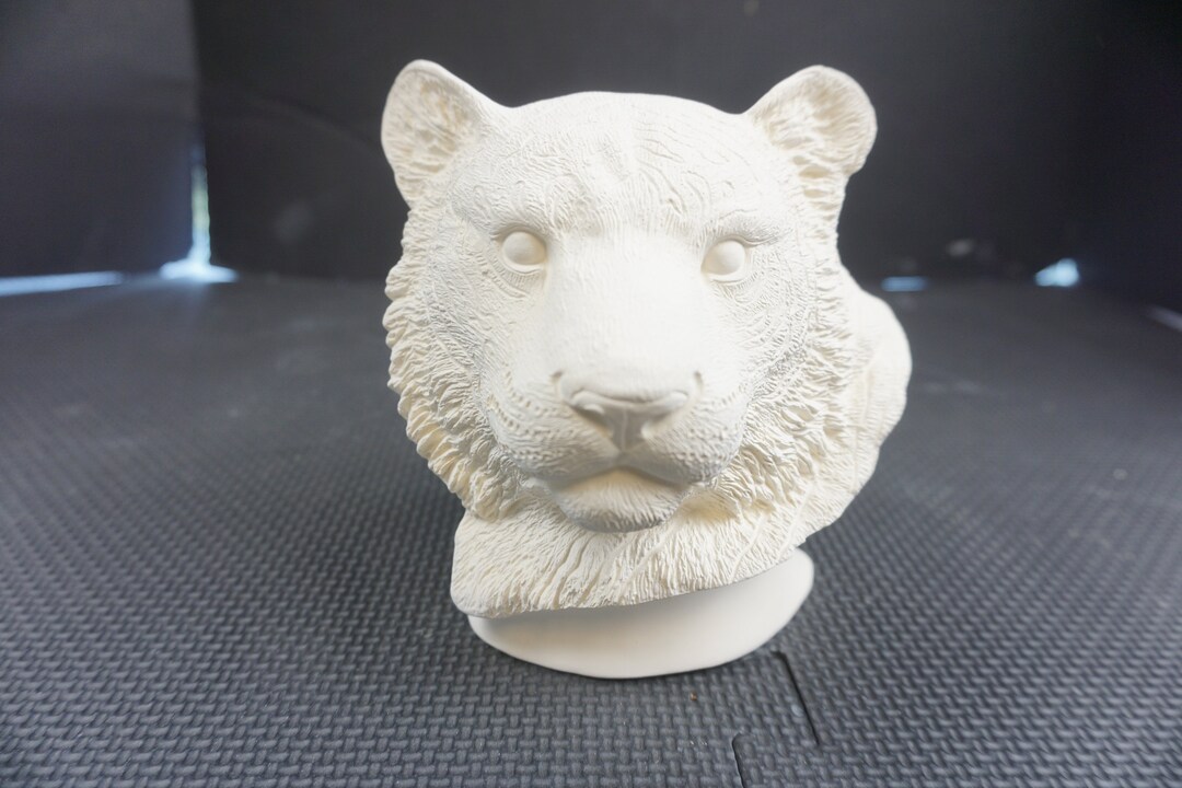 Unpainted Ceramic Bisque, Tiger Bust - Etsy