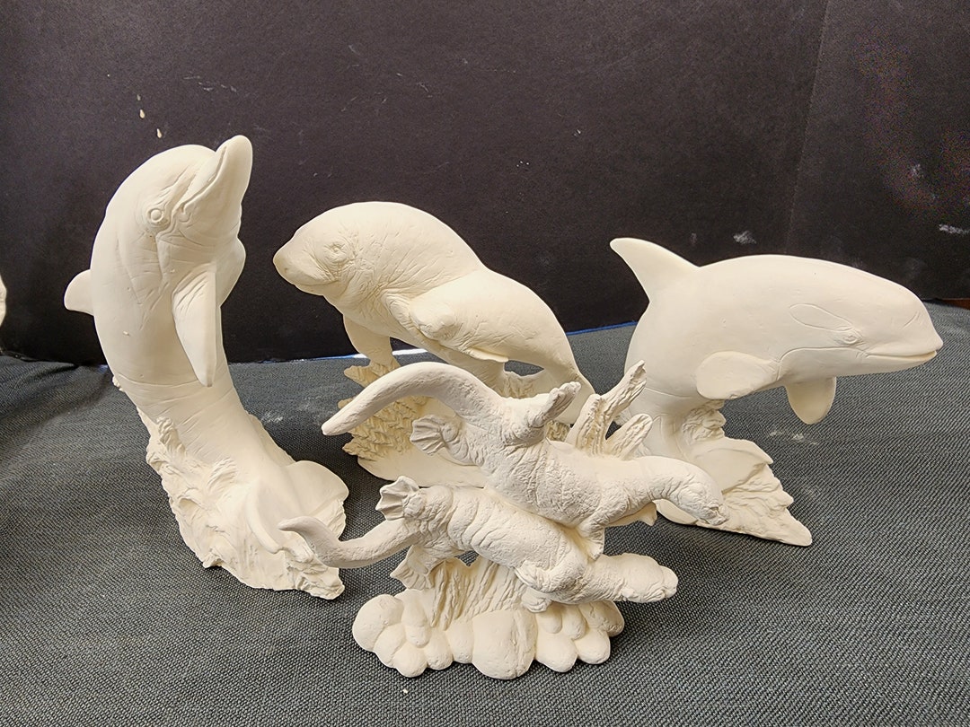 Unpainted Ceramic Bisque, Sealife Animal Set "set of 4" - Etsy