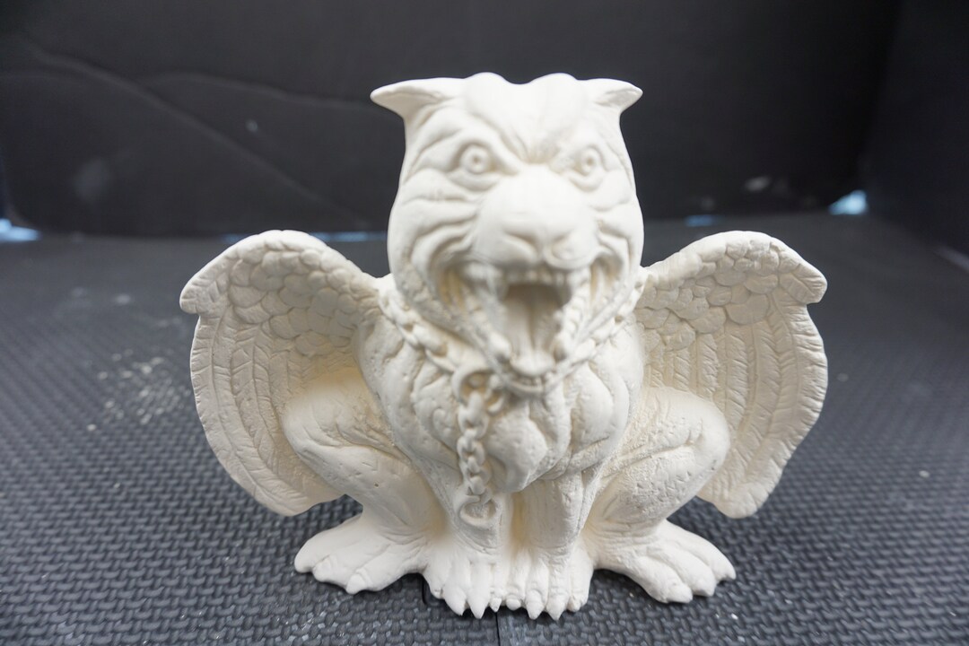 Unpainted Ceramic Bisque, Gargoyle (panther) - Etsy