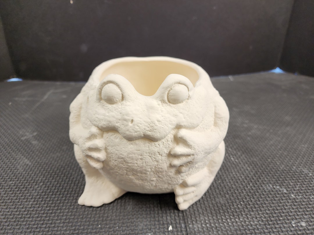 Unpainted Ceramic Bisque, Small Frog Planter - Etsy