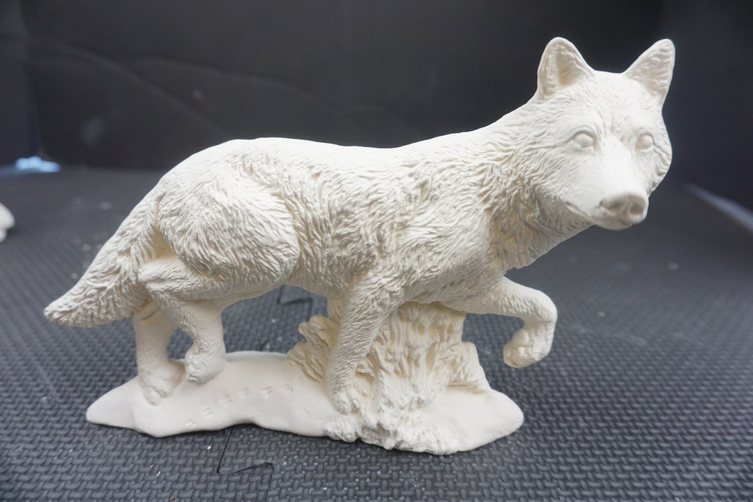 Unpainted Ceramic Bisque, Wolf Running - Etsy