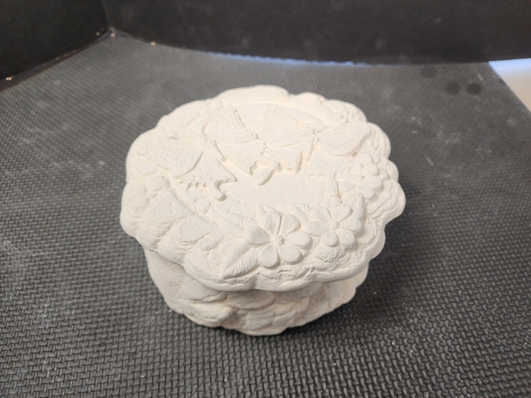 Unpainted Ceramic Bisque, Butterfly Bowl With Flat Bottom, 3"tall/6 ...