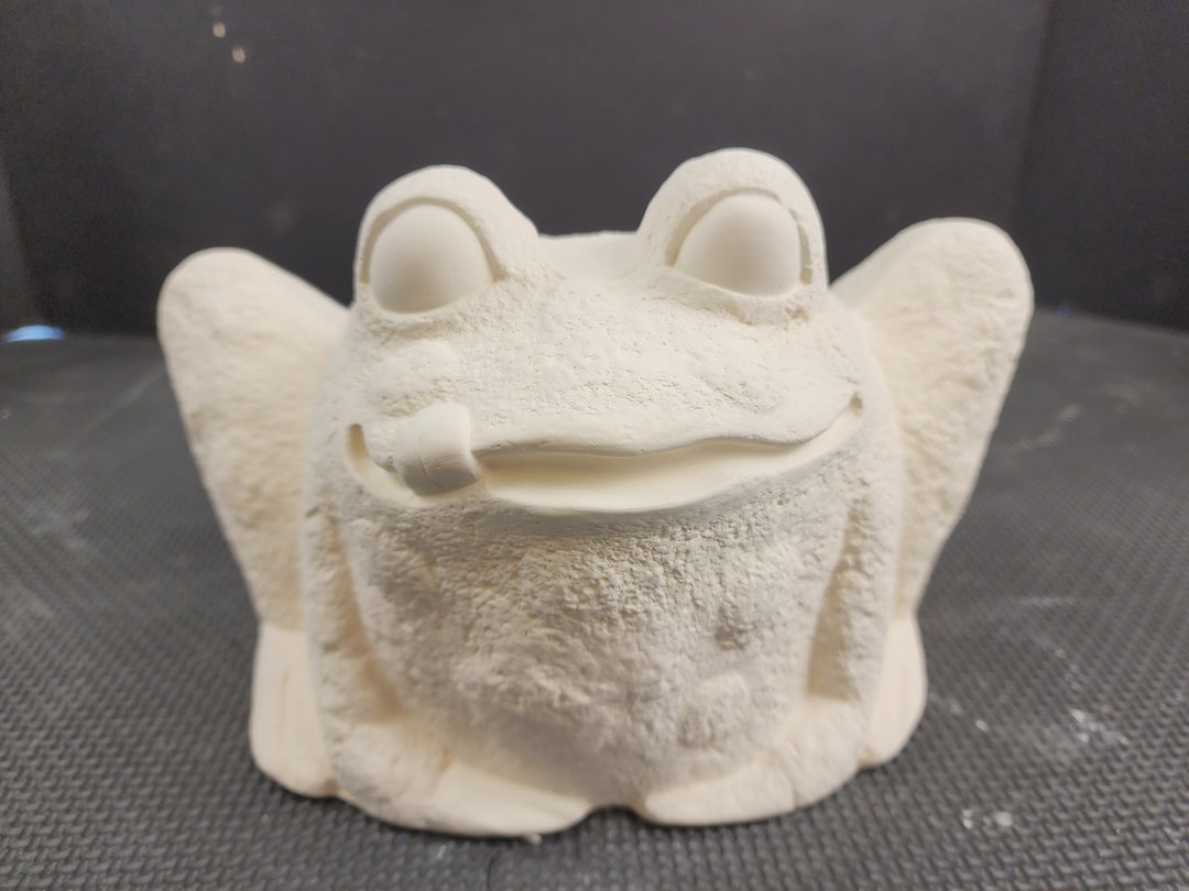 Unpainted Ceramic Bisque, Garden Frog, 5.5tall/9wide - Etsy