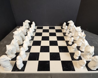 Ceramic Bisque Arnel Gothic 32 Piece Chess Set Unpainted - Etsy